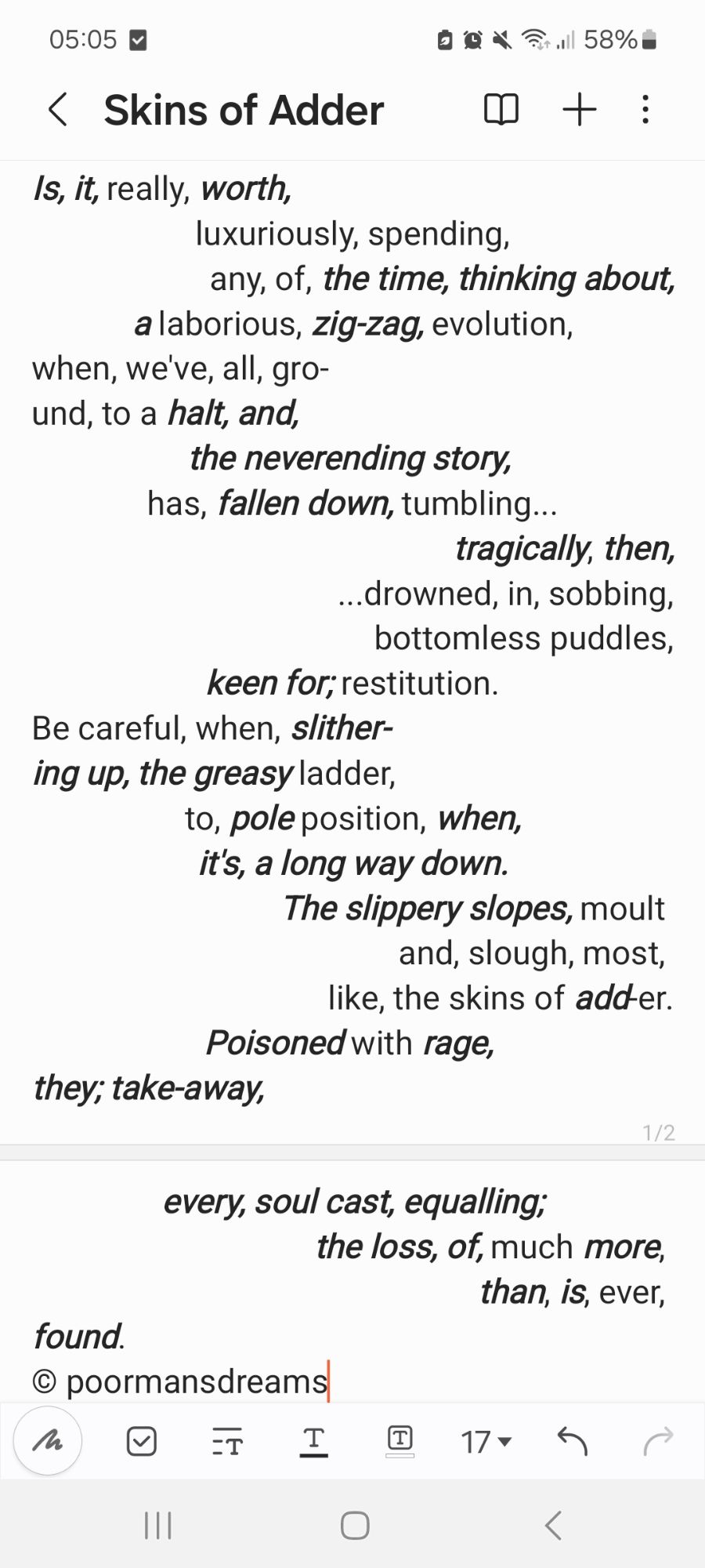 Skins of Adder – poorman'sdreams